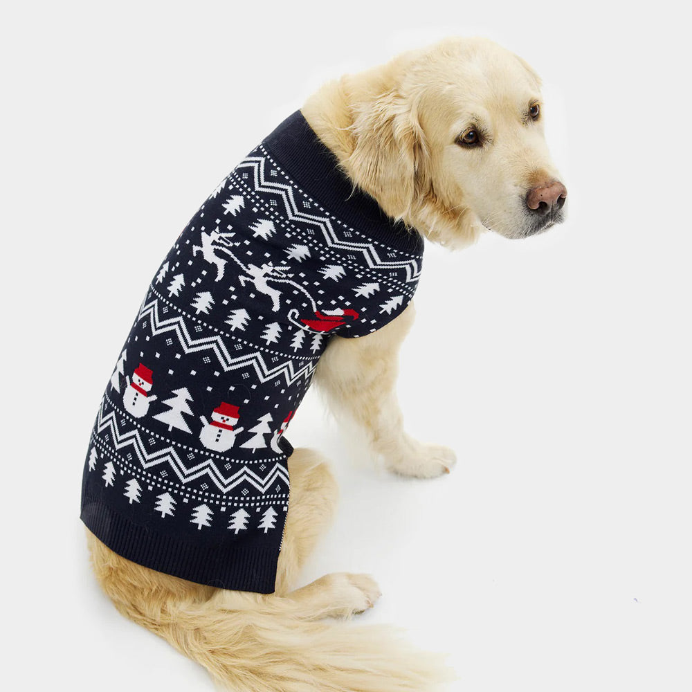 Jersey de Navidad para Perros con Árboles, Muñecos y Papá Noel ...